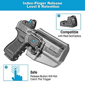 Universal OWB Holster for Sig/CZ/Springfield Armory/Beretta/S&W/1911/Taurus/Canik/FN/Walther/Browning,Fits 100+ Pistols for Full&Compact Size Pistols,Index Finger Release, Adjustable Paddle Black