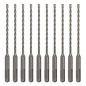 Sabre Tools 10-Pack 5/32 Inch x 6 Inch SDS Plus Rotary Hammer Drill Bits, Carbide Tipped for Brick, Stone and Concrete (5/32” x 4" x 6")