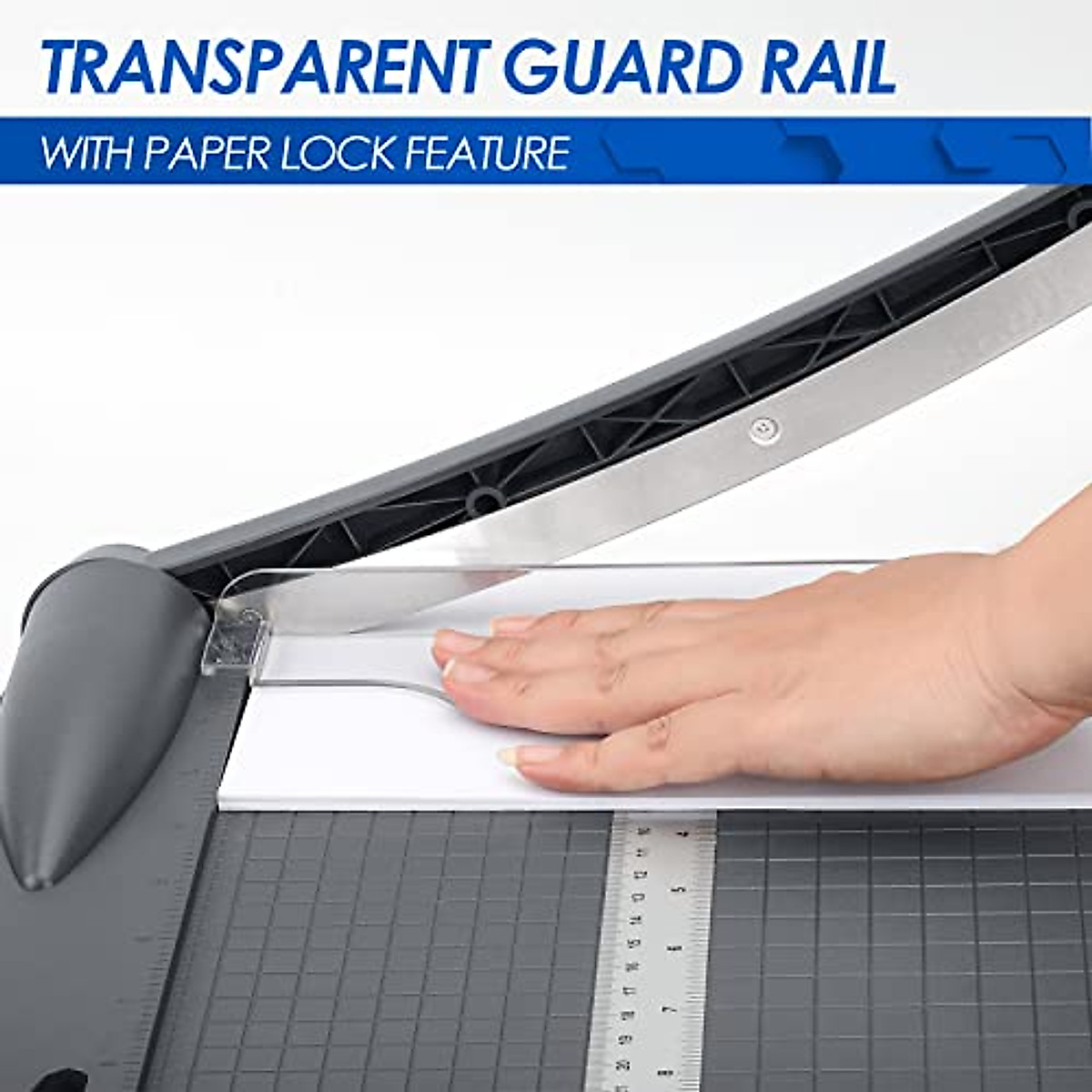 MROCO Paper Cutter 12" Cut Length Paper Trimmer, Guillotine Paper Trimmer with 12 Sheet Capacity Paper Slicer with Drawer Storage, Heavy Duty Guillotine Paper Cutters and Trimmers for Cardstock