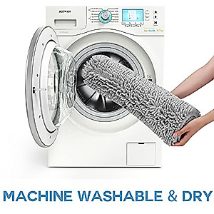 EGYPHY Bathroom Rugs Chenille Bath Mat Extra Soft and Absorbent Bath Rugs Non-Slip Shaggy Mats for Shower, Bathtub, Kitchen, Machine Washable Rug Pad Plush Microfiber Carpet 17x24 Inches Gray