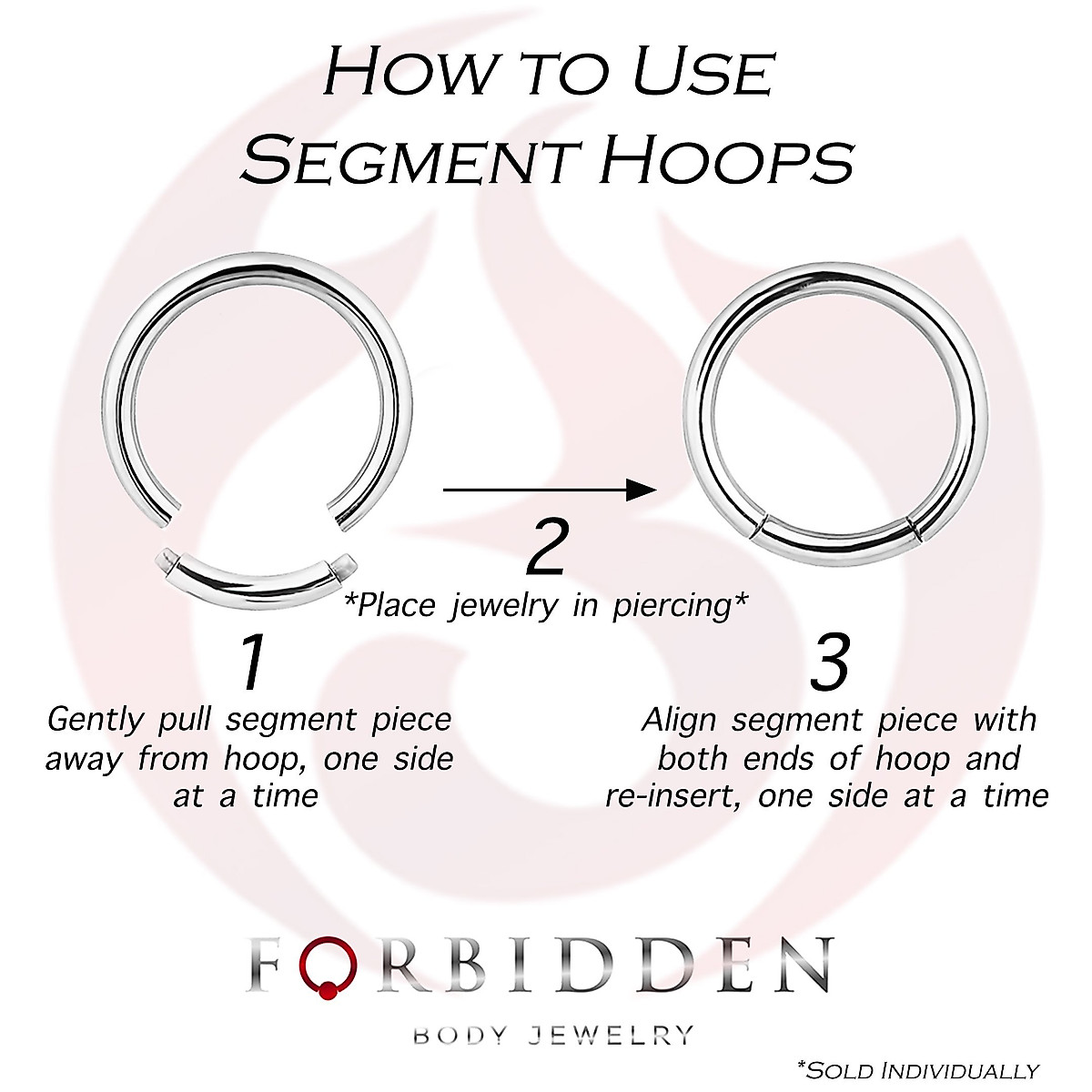 Forbidden Body Jewelry 14g 10mm Surgical Steel Seamless Segment Body Piercing Hoop