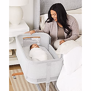 Skip Hop Baby Bassinet, Cozy Up 2-in-1 Bedside Sleeper & Bassinet, Grey