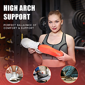 PCSsole Plantar Fasciitis High Arch Support Insoles Men Women - Orthotic Shoe Inserts for Arch Pain Relief - Boot Work Shoe Insole - Standing All Day Comfort