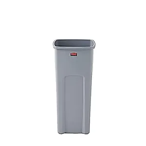 Rubbermaid Commercial Products Untouchable Square Trash/Garbage Can, 23-Gallon, Gray, Wastebasket for Outdoor/Restaurant/School/Kitchen