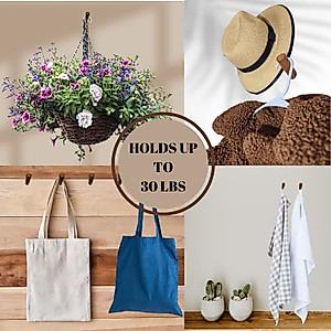 Eternal Nature Bamboo Wood Wall Hooks 6 Pack - Handmade Rustic Mounted Hooks - Heavy Duty Wooden Wall Hooks- Modern Decorative Entryway Hanger Peg Set for Hanging Coat Hat Cap Bag Backpack Clothes