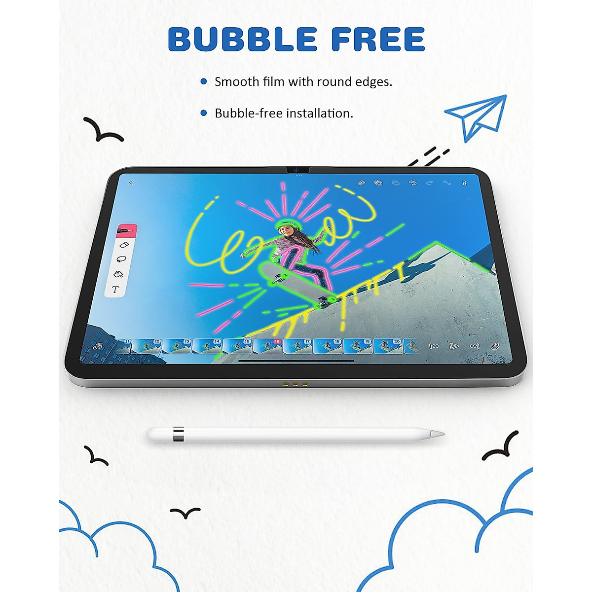 2 PACK Paper Screen Protector for iPad 11th Gen (A16)2025/10th Generation 2022(10.9 Inch), XIRON Matte PET Film for iPad 10.9-inch (10th generation), Write and Draw Like on Paper, Anti-GlareA & Anti-Scratch