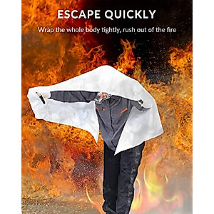 SITERWELL Fire Blanket, Fiberglass Fire Suppression Blanket for Emergency Surival，Emergency Blanket with Heat Insulation, Survival Blanket for Home, Grill, Car, Boat,4-Pack