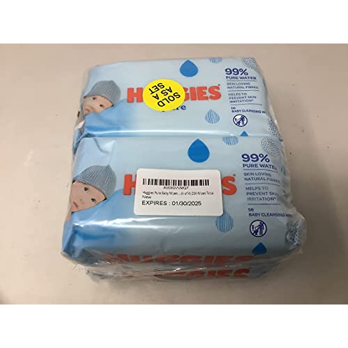 Huggies Pure Baby Wipes 56 Count (Pack of 4) 224 Wipes Total