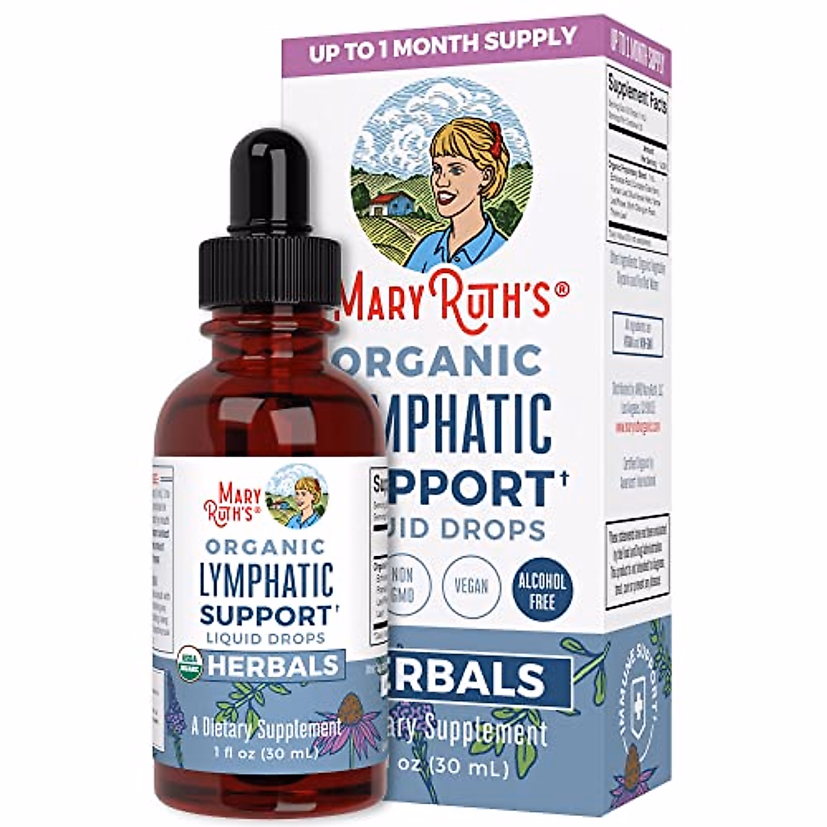 Lymphatic Drainage | Lymphatic Support Drops | USDA Organic Lymphatic Cleanse with Echinacea & Elderberry for Immune Support | Antioxidant & Immune Defense | Vegan | Non-GMO | 30 Servings
