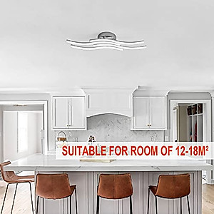 Goeco 4-Light Modern Ceiling Light 24W 2200LM LED Ceiling Light Fixture Neutral White 4000K Curved Design Flush Mount Ceiling Lamp for Hallway, Kitchen, Bedroom, Living Room 110V(Natural White)