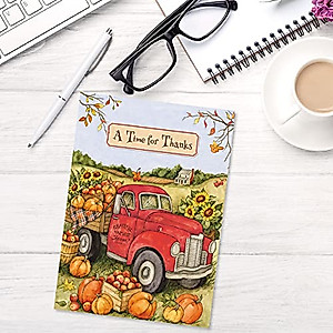 Current Thanksgiving Trucking Greeting Cards Set - Themed Holiday Card Variety Value Pack, Set of 8 Large 5 x 7-Inch Cards, Assortment of 4 Unique Designs, Envelopes Included
