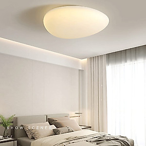Ceiling lamp Nordic Simple Ceiling Light White Pebble Shape Ceiling Light Flush Mount Ceiling Lamp for Bedroom Study Cloakroom