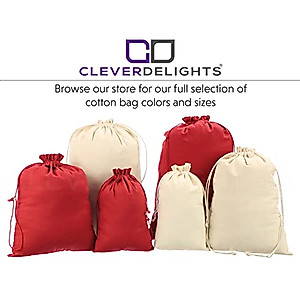 CleverDelights Cotton Bags - 12" x 16" - 10 Pack - Premium Muslin Drawstring Bag