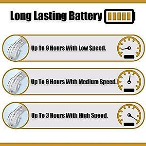 Portable Neck Fan - Bladeless - Rechargeable - Wearable - Expandable to Fit All Neck Sizes - Quiet Fan - Stylish Professional 2022 Grade - Up to 9 Hours of Battery Life - 3 Different Fan Speeds  