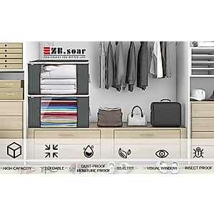 ZB.soar Enlarged Clothing Storage Bags,2Pcs 90L Thickened Storage Bags for Bedroom with Reinforced Handle Thick Fabric for Comforters, Blankets, Bedding, Foldable with Sturdy Zipper