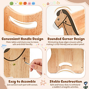 Grebarley Montessori Weaning Table and Chair Set, Solid Wood Tables and Chairs for Toddlers Age 1-3, Real Hardwood 2 in 1 Desk for Reading, Snack Time, Activity Cube, Step Stool, Montessori Furniture