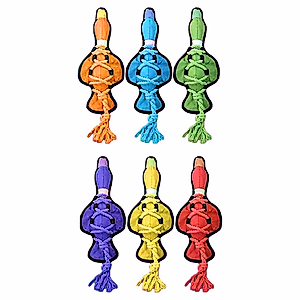 Multipet Cross-Ropes Duck Tough Dog Toy 11.5" (Assorted Color, 1 Pack)