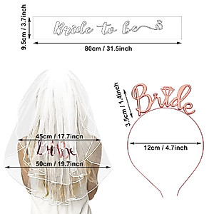 3Pcs Bachelorette Night Set: Bride Sash, Veil, and Tiara for Bridal Celebration