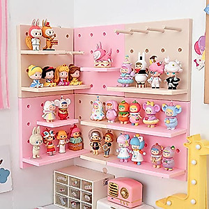 JHTPSLR DIY Shelves for Wall 8.7 inch Cute Kawaii Wall Storage Racks and Shelving No Drill No Damage Shelf Rack Multi-Layer Easy Assembling for Teen Girls Room Bedroom Dorm Balcony (Pink)