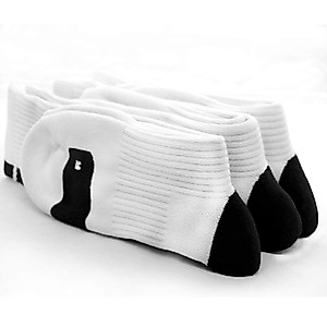 MUMUBREAL Men's Cushioned Compression Sport Socks, White, Sizes 6-13 (3pack)