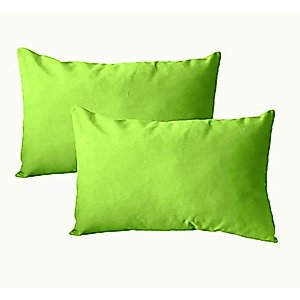 Augld 2Pack Outdoor/Indoor Throw Pillow Cover, Waterproof Solid Pillow Case Kiwi 12"x20"