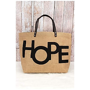 Huge HOPE Religious Quote Jute Beach Tote Bag Shopping Gym Market Weekend Travel