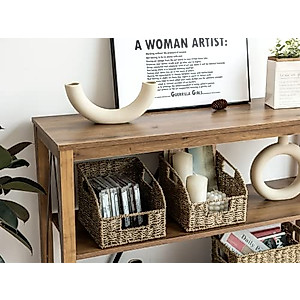 StorageWorks Round Paper Rope Storage Baskets & StorageWorks Seagrass Wicker Baskets
