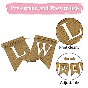 GCQQ Sweet Baby Girl Banner, Prestrung Baby Girl Burlap Banner, Rustic Girl Baby Shower Banner, Pink Sweet Baby Shower Decorations, Sweet Baby Girl Banner for Photo Decoration Props, Gender Reveal