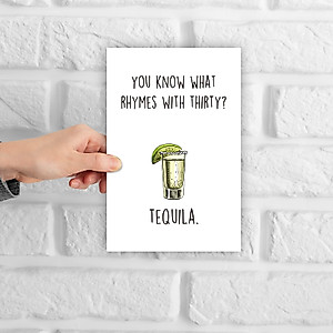 GYYsweetus Funny Tequila 30th Birthday Card, Hilarious 30 Year Old Birthday Gift for Him Her, Turning Thirty Bday Card for Sister Brother Coworker Best Friend