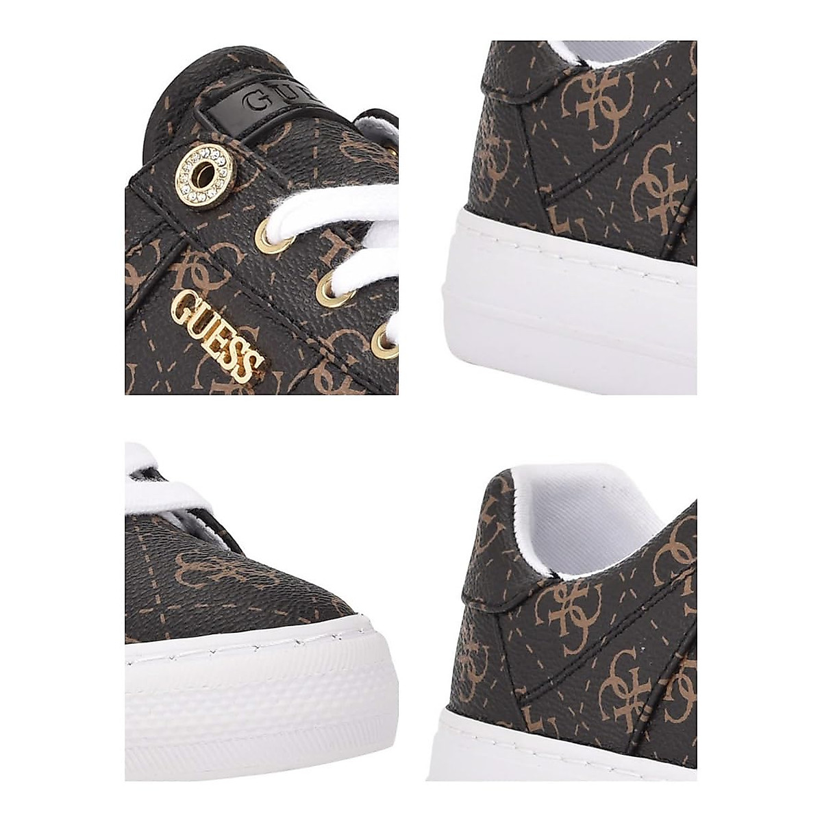 Guess Women's Loven3 Sneaker, Brown Multi 908, 7.5