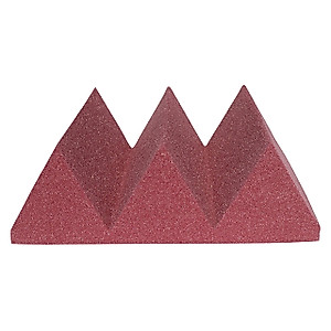 Bass Absorbing Wedge Style Panels - Soundproofing Acoustic Studio Foam - 12"x12"x4" Tiles - 2 Pack - DIY (Burgundy)