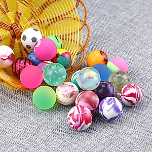 Pllieay 24 Pieces Bouncy Balls Small Bouncy Balls for Kids, Rubber Balls 25mm Mixed Color Party Bag Filler for Party Favors, Christmas Stocking Stuffers, Classroom Prizes, and Pet toy