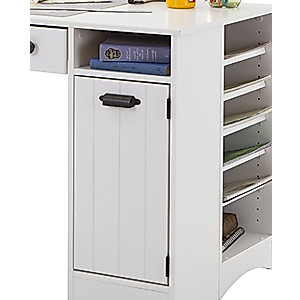 South Shore Artwork Craft Table with Storage, Pure White