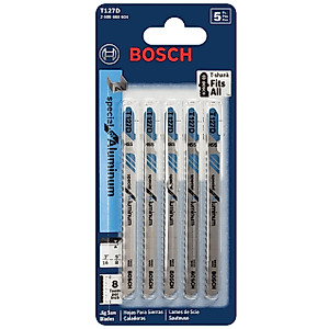 Bosch T127D 5-Piece 4 In. 8 TPI Special for Aluminum T-Shank Jig Saw Blades