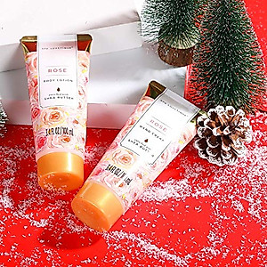 Spa Luxetique Gifts for Women - 10pc Rose Gift Basket, Deluxe Spa Tote Bag Bath Set with Wooden Handle, Bath Salt, Hand Soap, Body Butter, Mothers Day Gift Sets, Mothers Day Gifts for Mom