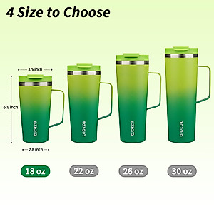 BJPKPK Insulated Tumbler with Handle, 18oz Insulated Tumblers with Lid and Straw, Stainless Steel Metal Water Bottles, Coffee Travel Mugs, Cups, Bamboo Grove
