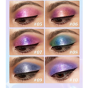 ABELYN 10 Colors Glitter Liquid Eyeshadow Makeup Set Long Lasting Highly Pigmented Liquid Eye Shadow Shimmer Metallic Shining Sparkly Eyeshadow Cosmetics