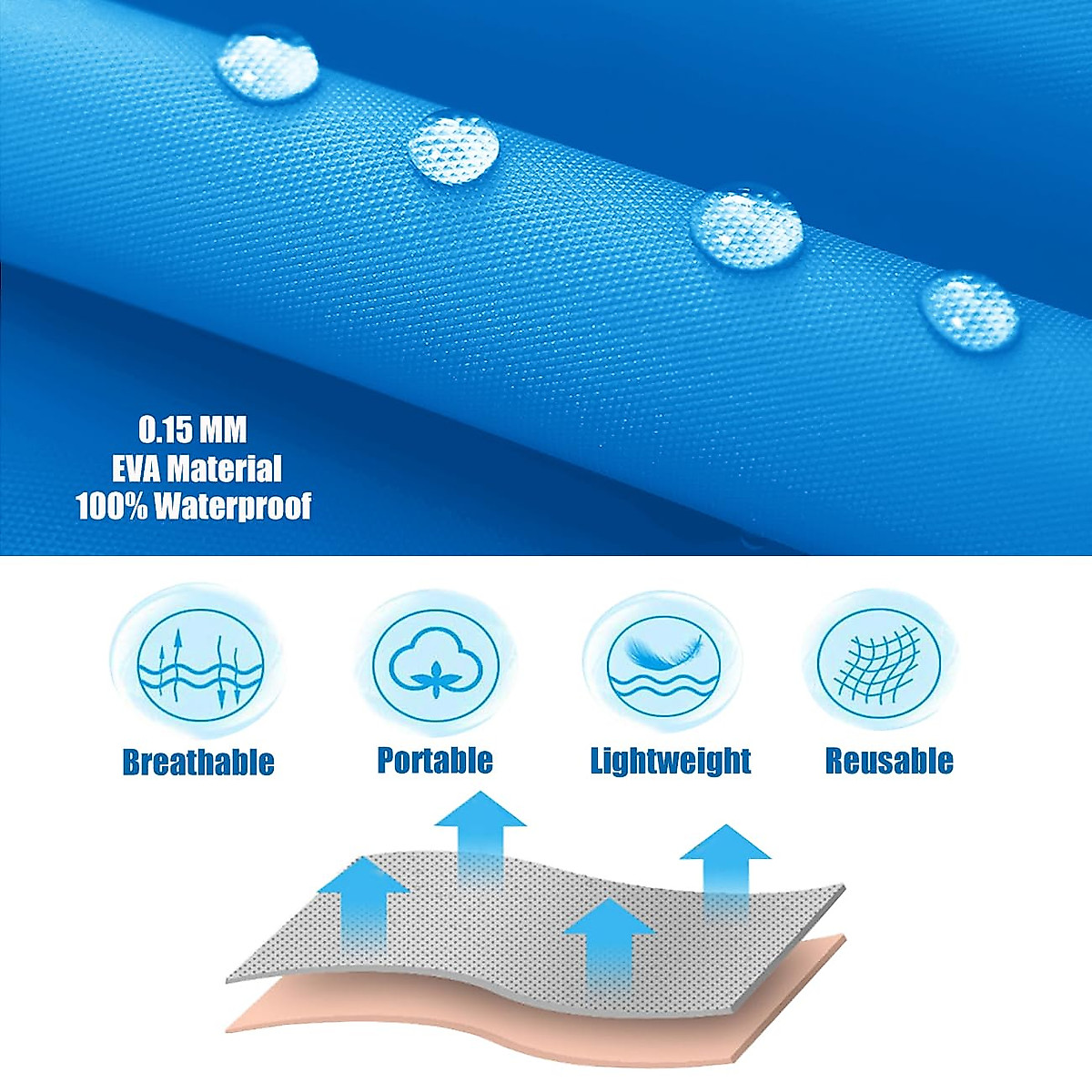 Makonus Kids Rain Jacket, 2 Pack Rain Ponchos for Kids with Hood and Sleeves Reusable Raincoats for Boys and Girls