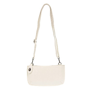 Joy Susan Faux Wide Woven Mini Crossbody Wristlet Clutch - White