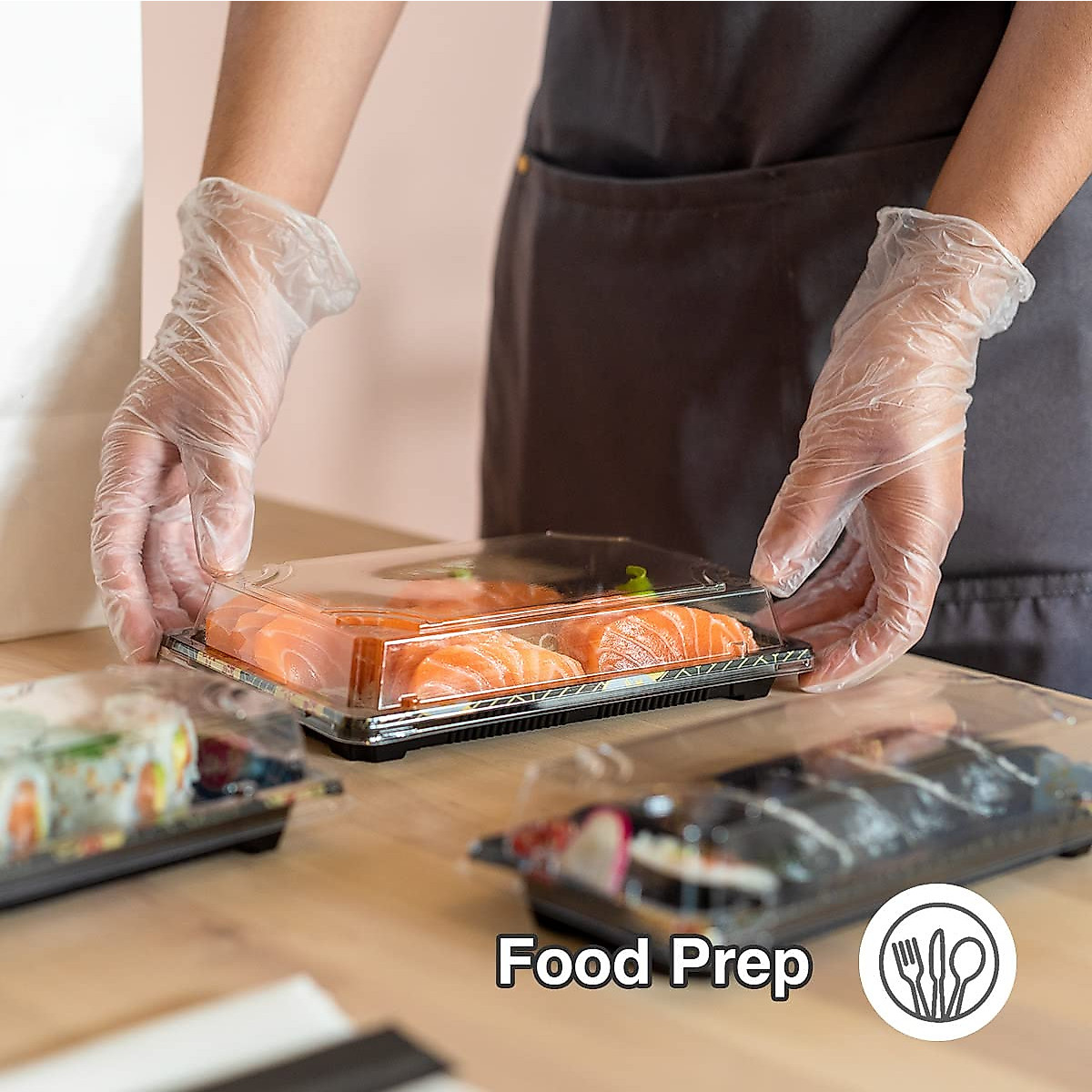 KAYGO Disposable Vinyl Gloves, 100 pack Powder Free Latex Free, 3 Mil,Idea for Home, Cleaning and Food, Clear, KG310,L