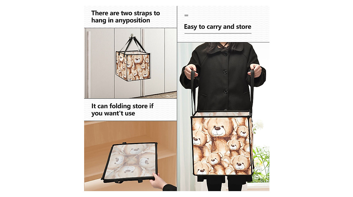 Lovely Teddy Bear Storage Bin for Kids - Waterproof & Stylish