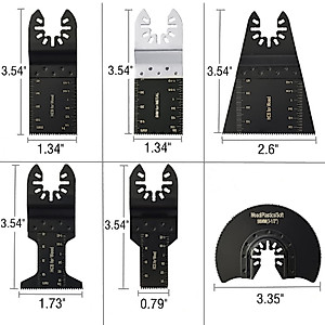 Ettonsun 32PCS Universal Metal Wood Oscillating Multitool Quick Release Saw Blades Fit Fein Multimaster Porter Cable Black & Decker Bosch Craftsman Ridgid Ryobi Makita Milwaukee Rockwell