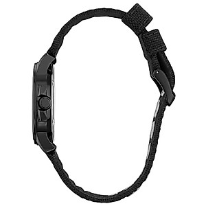 Citizen Men's Eco-Drive Weekender Garrison Field Watch in Black IP Stainless Steel with Black Nylon strap, Black Dial (Model: BM8186-15E)