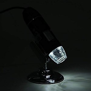 Digital Microscope, Walfront Handheld Digital Electronic Microscope 1000X Magnifier 8 LED Adjustable Observation Stand Analog AV Output for TV(US Plug, 110V)