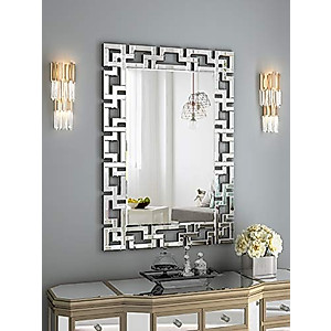 Art Decorative Wall Mirrors Large Grecian Venetian Mirror for Hotel Home Vanity Sliver Mirror (27.5" W x39.5 H)