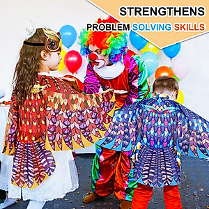 iROLEWIN Bird-Costume-Owl-Wings for Kids Eagle-Parrot Wings Costume as Boys Girls Party Gifts Play Dress Up with Headband Brown