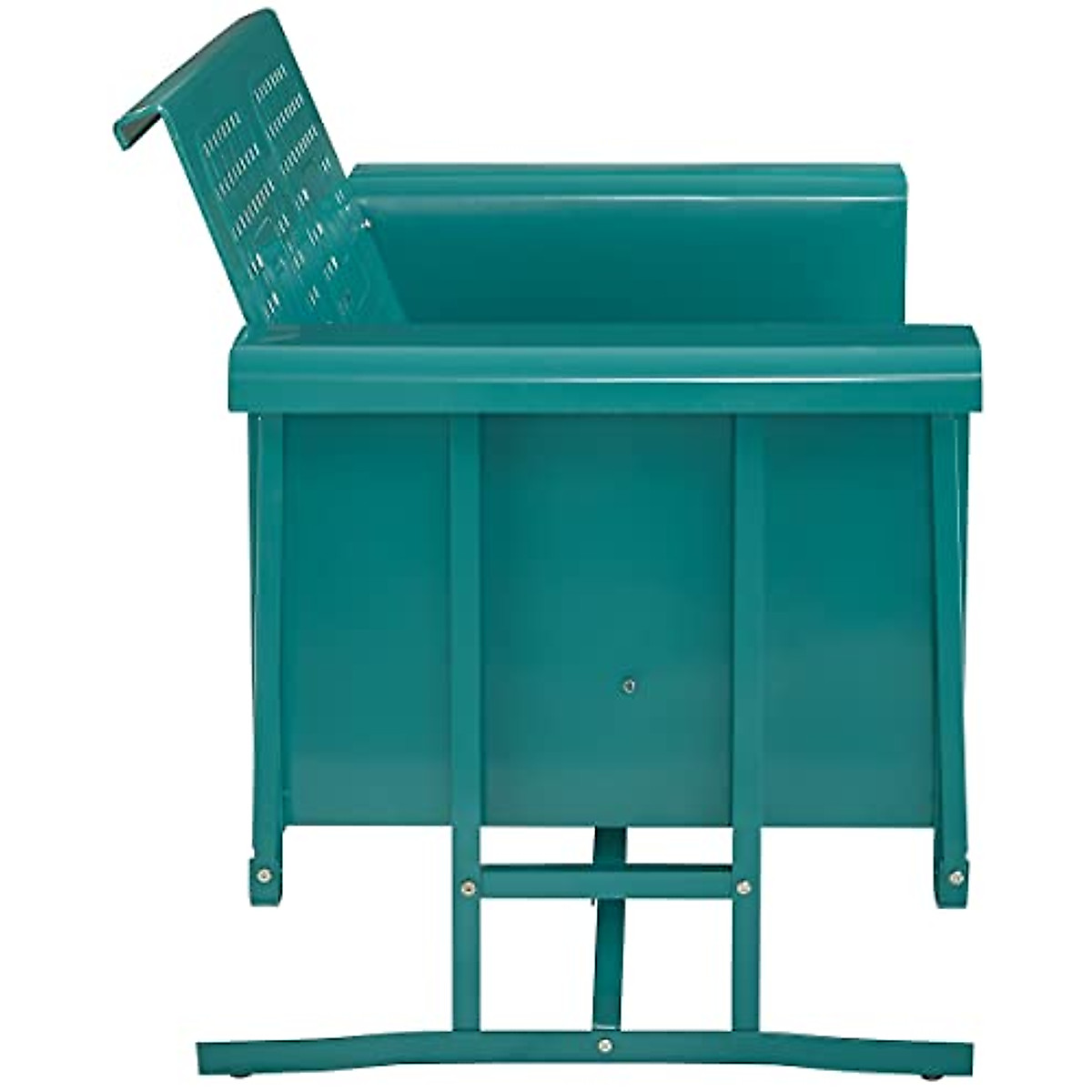 Crosley Furniture CO1024-TU Bates Retro Metal Outdoor Loveseat Glider, Turquoise Gloss