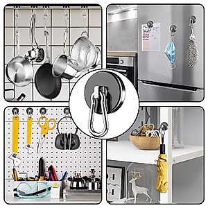 FINDMAG Magnetic Hooks 170LBS Heavy Duty Magnet with Carabiner Hook, Strong Magnetic Hooks for Hanging for Home, Cruise Ship, Office Locker, Workplace, Refrigerator or Travel (2 Pack)