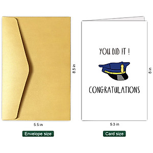 Police Greeting Card, Police Graduation Card, Officer Congratulations Card, Policeman Promotion Card, You Did It