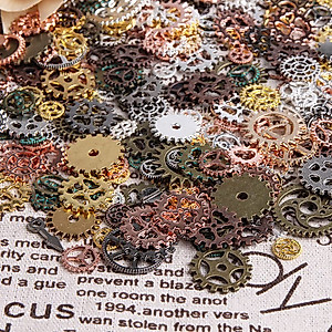 Opexicos 200Pcs Vintage Mixed Mechanical Cogs & Gears DIY Steampunk Pendant Jewelry Craft